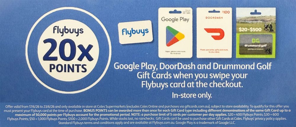 This week's gift card offers at Coles and Woolworths - Gift Card Database
